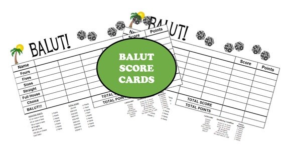 Balut Scorecard by LawnGameShop on Etsy
