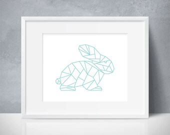 Geometric rabbit | Etsy