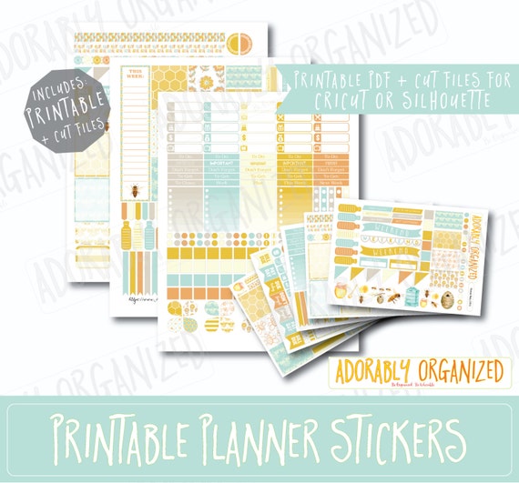 Honey BeePRINTABLE PLANNER STICKERSPlanner by AdorablyOrganized