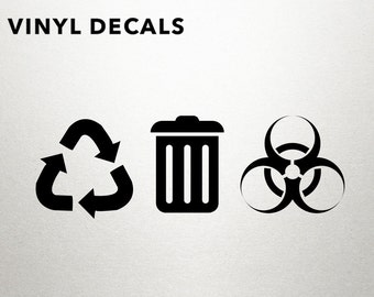 Trash can decal | Etsy