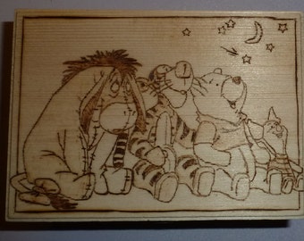 Pyrography Lotus & Dolphins Wood Burning Art by AnitasCraftShop