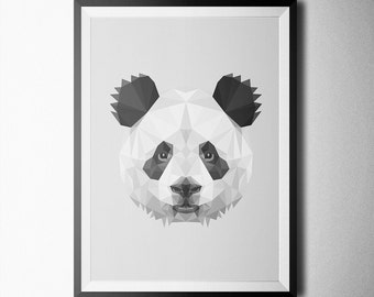 Geometric panda | Etsy