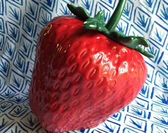 Strawberry cookie jar | Etsy