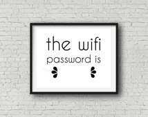 Unique wifi password print related items | Etsy