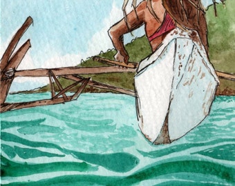 Items similar to Witco Wooden Outrigger. Mid-Century 1960s Wall Art ...