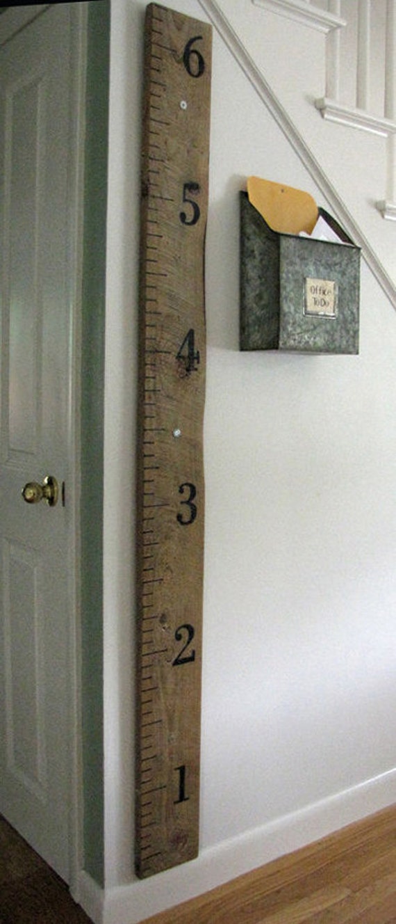 Rustic Wall Ruler 6 Feet Tall Kids Height Ruler by iirntree