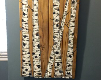 Birch tree wall art | Etsy