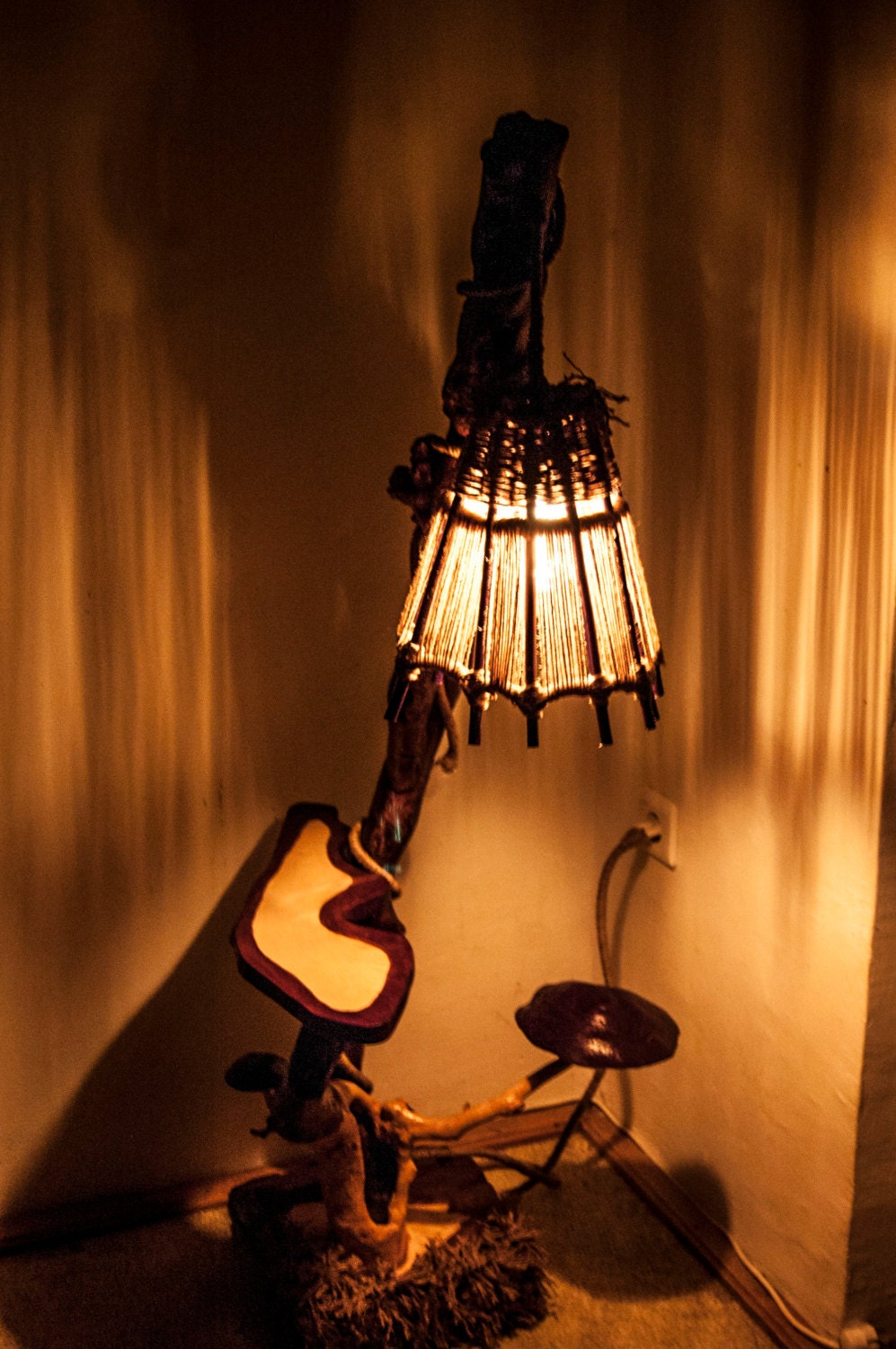 Rustic Handmade Wood Floor Lamp Pistolero by NatureIsTheCreator