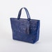 Blue Leather Bag/Blue Tote Bag/Blue Tooled Leather/Blue
