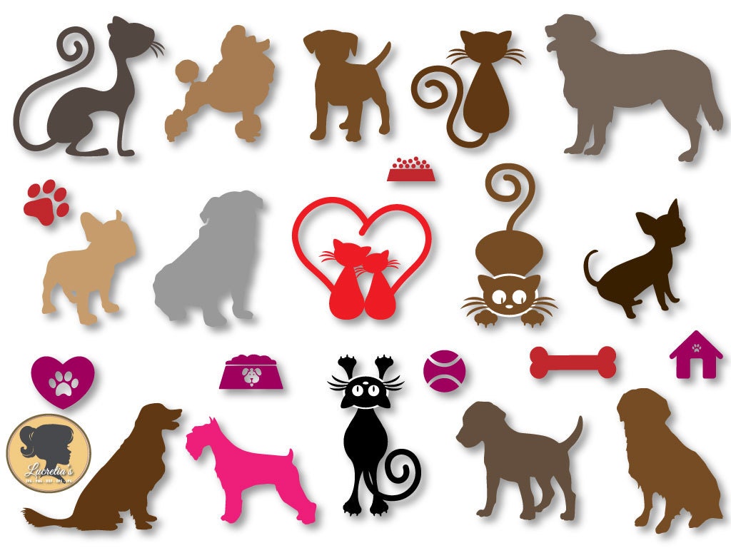 Pets design Svg Dogs Svg Cat silhouette Svg Animals