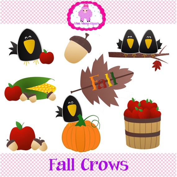 Items similar to Fall Crow Clipart Set on Etsy