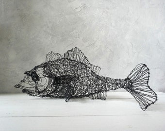 Wire fish sculpture | Etsy