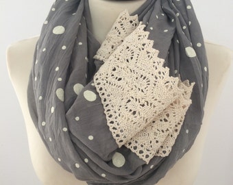 Lace infinity scarf | Etsy