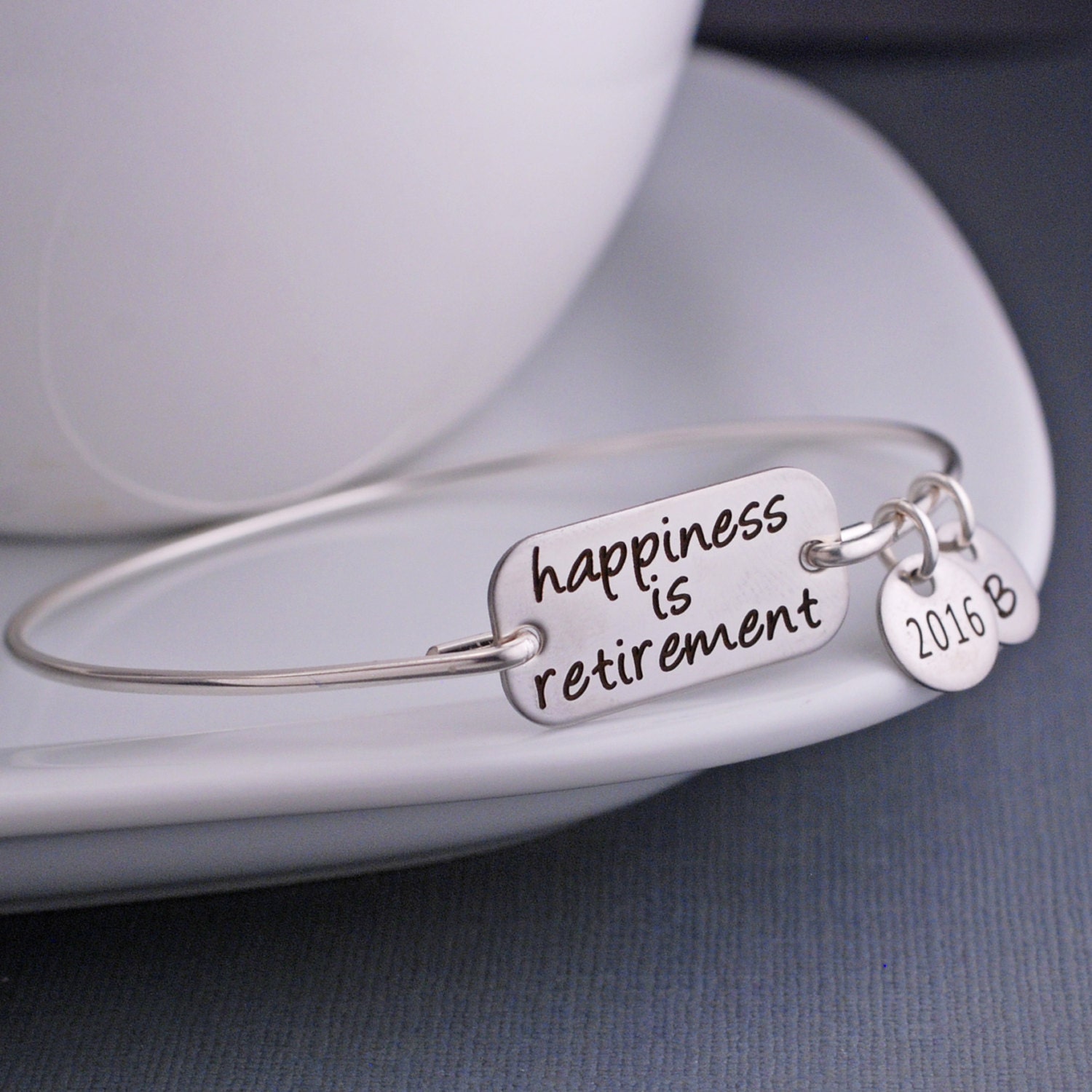 Retirement Gift Happiness is Retirement Bracelet by georgiedesigns