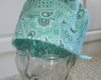 Tie Back Surgical Scrub Hat in Silver Linings by juliesthings