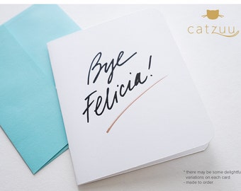 Bye felicia card | Etsy