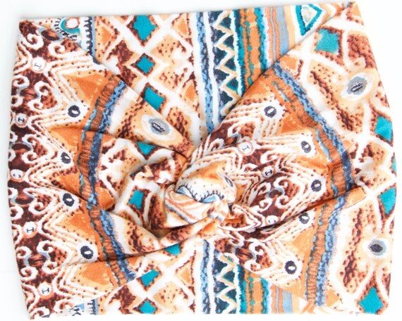 Tribal Print Hippie Chic Bohemian Turban Headband Aztec