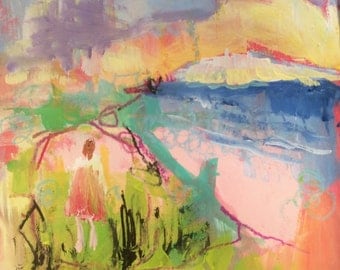 Abstract beach scene | Etsy