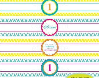 INSTANT UPLOAD Yellow and Gray Chevron Elephant Place Cards