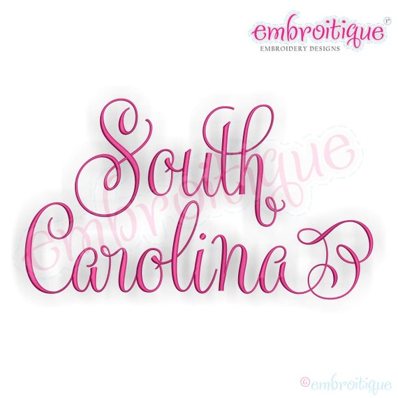 South Carolina Calligraphy Fancy Script 3 Instant Download
