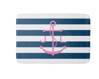 Nautical bath rug | Etsy