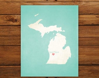 Michigan Map The Wolverine state map original map nursery