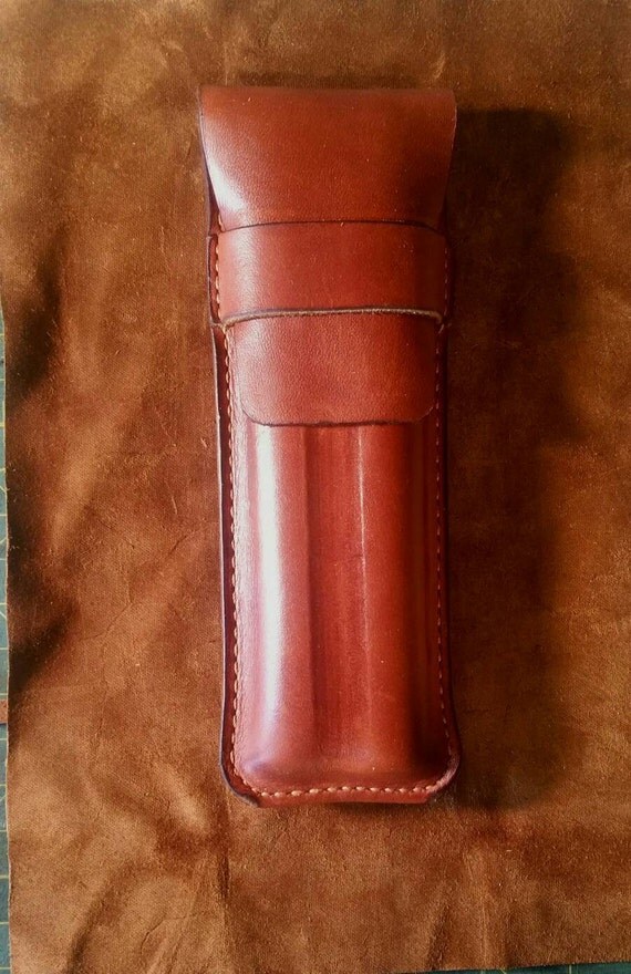 2 Finger Molded Leather Cigar Case by lavishexpressions on Etsy
