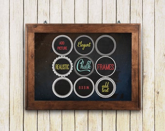 Items similar to Digital Chalk Frames // Chalkboard Clip Art Clipart ...