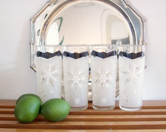 Snowflake glassware | Etsy