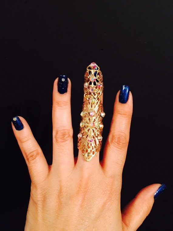 Armor full finger ring made with a vintage style by pickapicka