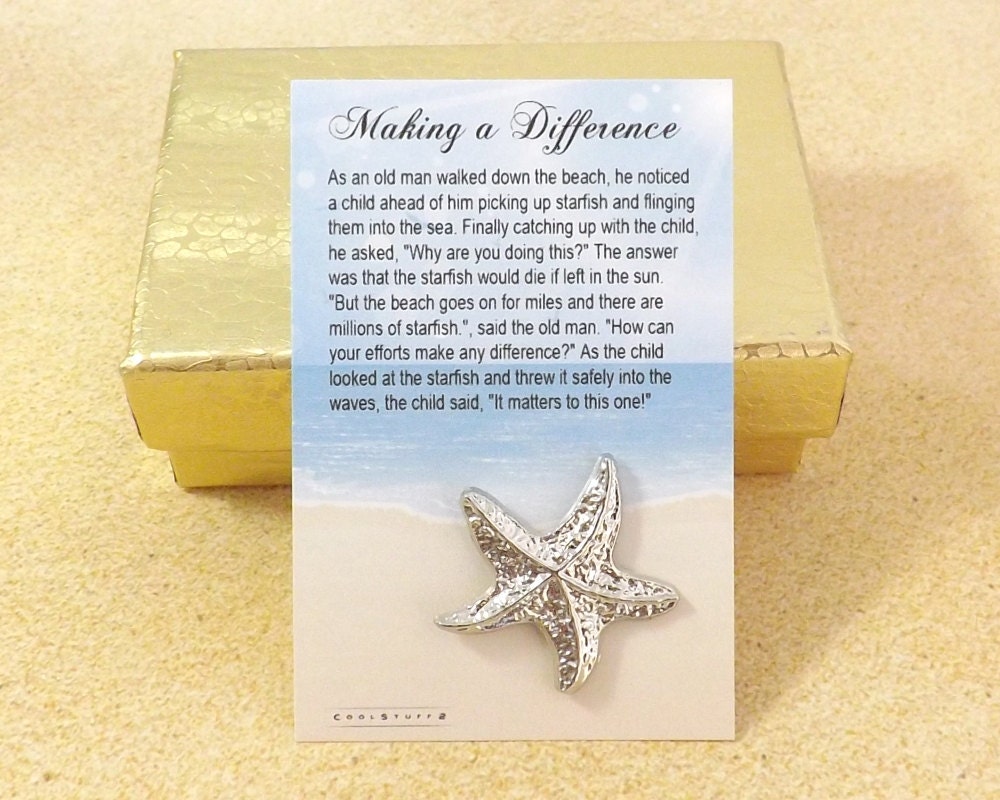Starfish Pin Teacher Gift Starfish Story Make a Difference