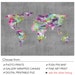 Funky World Map Pink and purple World map. Bright by HappyPlaceArt