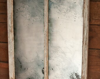 Silver Mirror Antiqued Silver Mirror Distressed by AlchemyInGlass
