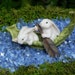 Fairy Garden accessories miniature bunny rabbits leaf boat