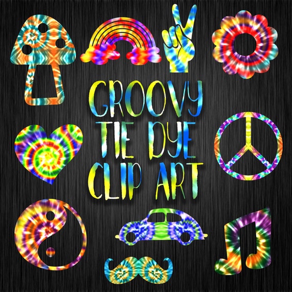 Groovy Tie Dye Clip Art Commercial Use Clip Art Hippie
