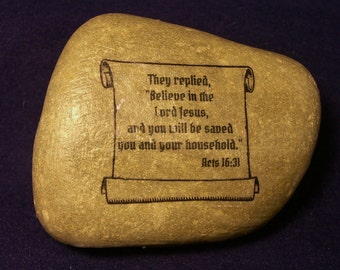 Messianic Shema Prayer Hebrew Jewish Stone Rock OOAK
