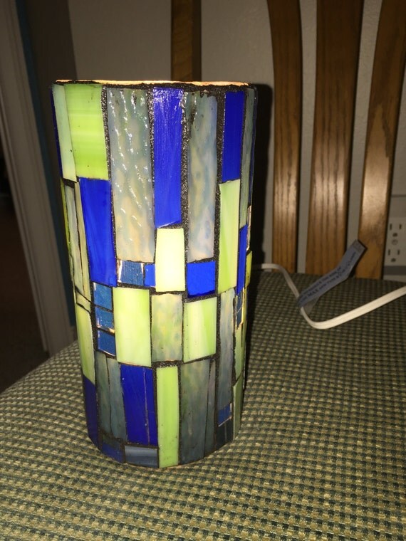 Stained Glass Lamps Mosaic Accent Lights By Mosaicsofglass On Etsy