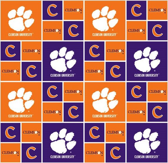 NCAA Clemson University Tigers Orange & Purple by CarolinaCottonCo