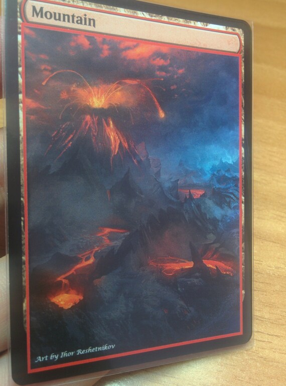 1x Mountain 7 Extended Textless Full Art Custom Altered Basic