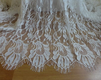 Beautiful Floral Embroidered Tulle Fabric in Ivory by lacelindsay