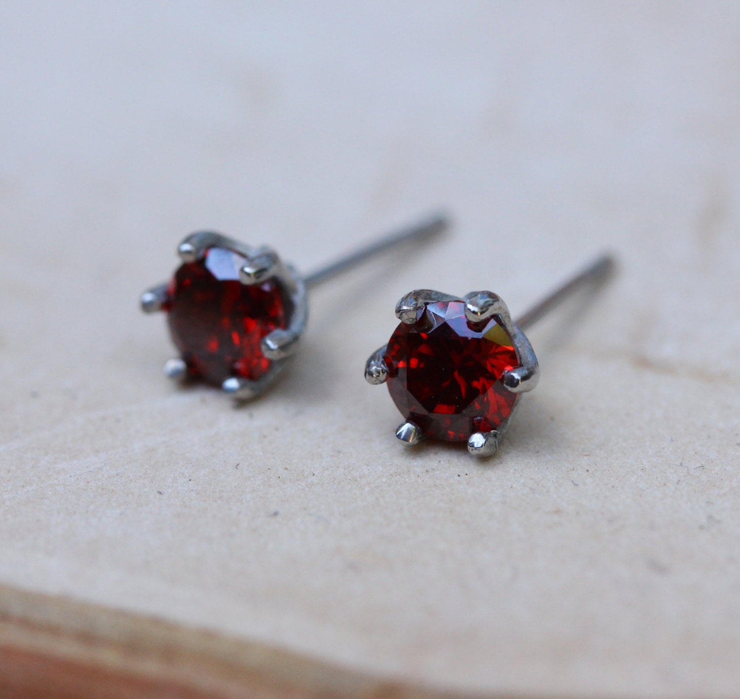 Natural Garnet stud earrings available in by TheAladdinsCave