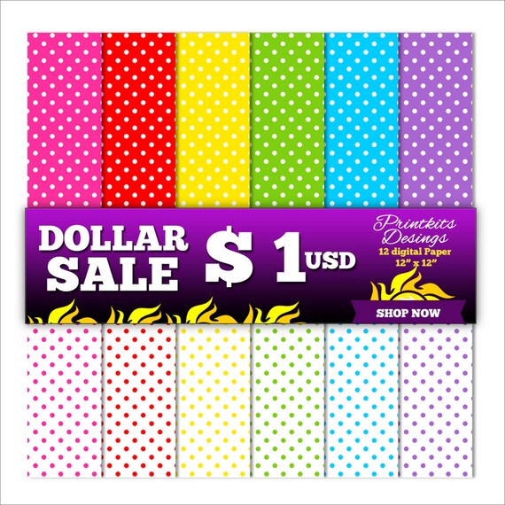 DOLLAR SALE Instant Download Mini Polka Dots by PrintkitsDesigns