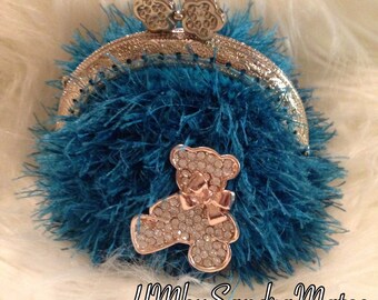 Items similar to vintage country time rose flower pattern clasp purse ...