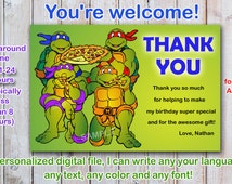 Popular items for tmnt thank you card on Etsy