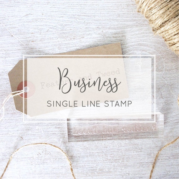 Custom Single Line Stamp Custom Logo Stamp by ClariseStamps