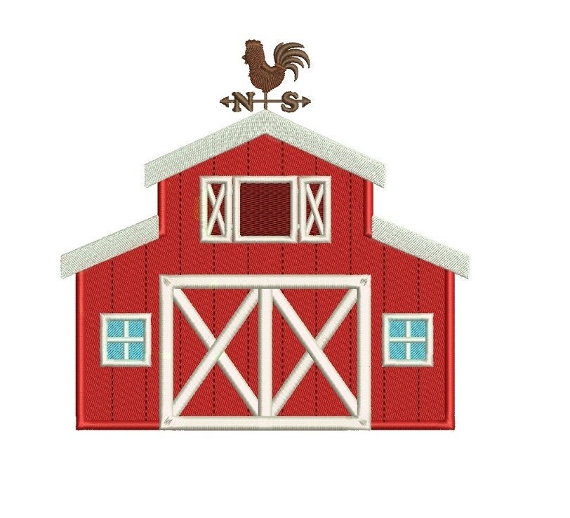 Barn Filled Machine Embroidery Digitized Design Pattern