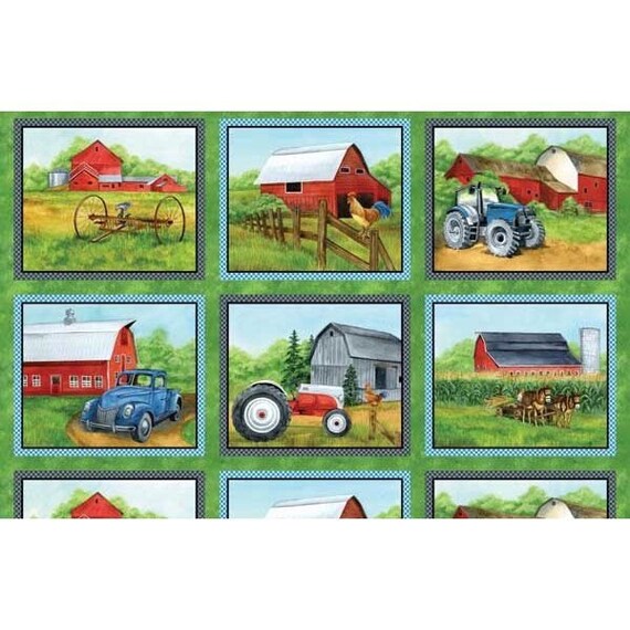 Green Mountain Farm Quilt Fabric Panel High Quality Cotton