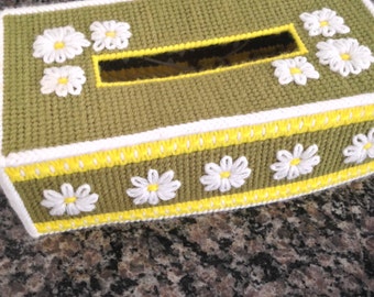 Items similar to Primitive Sailboat Tissue Box Cover, lake scene on Etsy