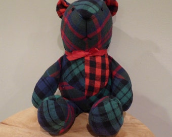 Plaid teddy bear | Etsy