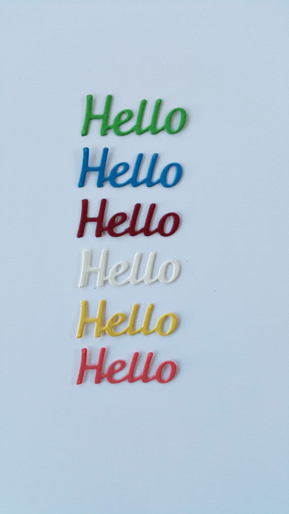 Hello Script Die Cuts by DozensOfPaperCuts on Etsy